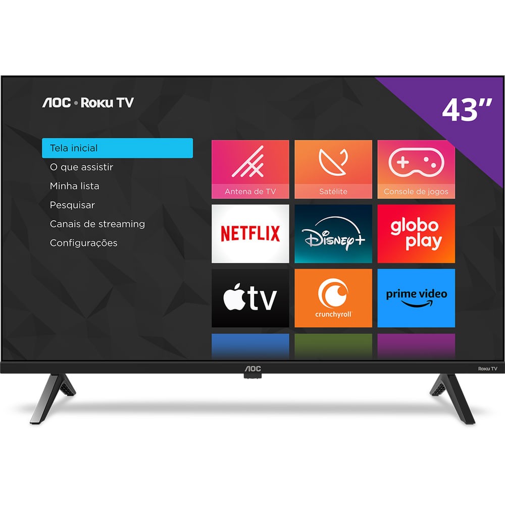 Smart TV AOC Roku TV 43" Full HD - Série 5045 - Loja AOC