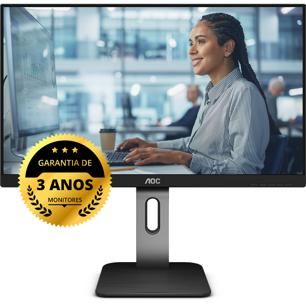 Monitor AOC 24" WVA Base Ajustável DP Hub USB 24P1U | AOC - Loja AOC