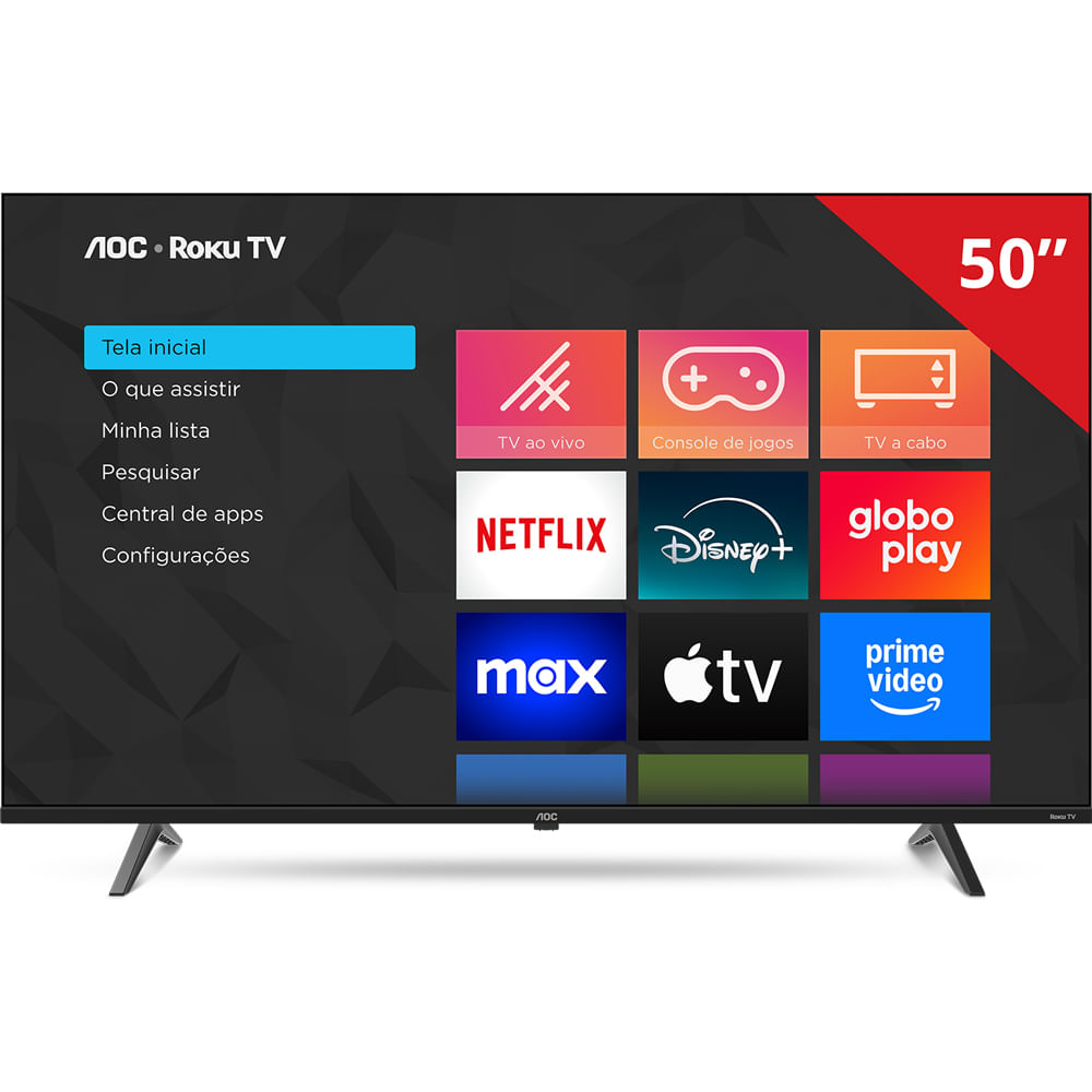 Smart TV AOC Roku TV 50" 4K - Série 7045 - Loja AOC